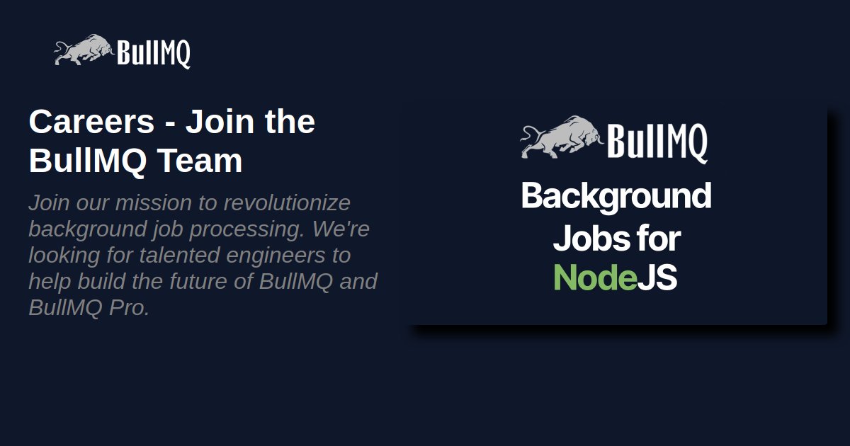 Careers - Join the BullMQ Team | BullMQ
